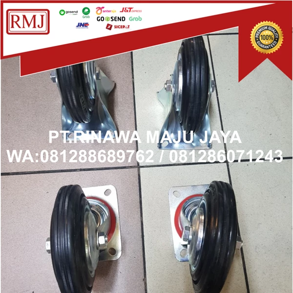 Jual Roda Troli - Roda Trolley karet 6 inch Model Putar / Lurus / dan ...