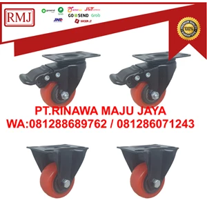 Jual Roda Troli - Roda PU merah 2 inch Light Duty Tangerang | Rinawa ...